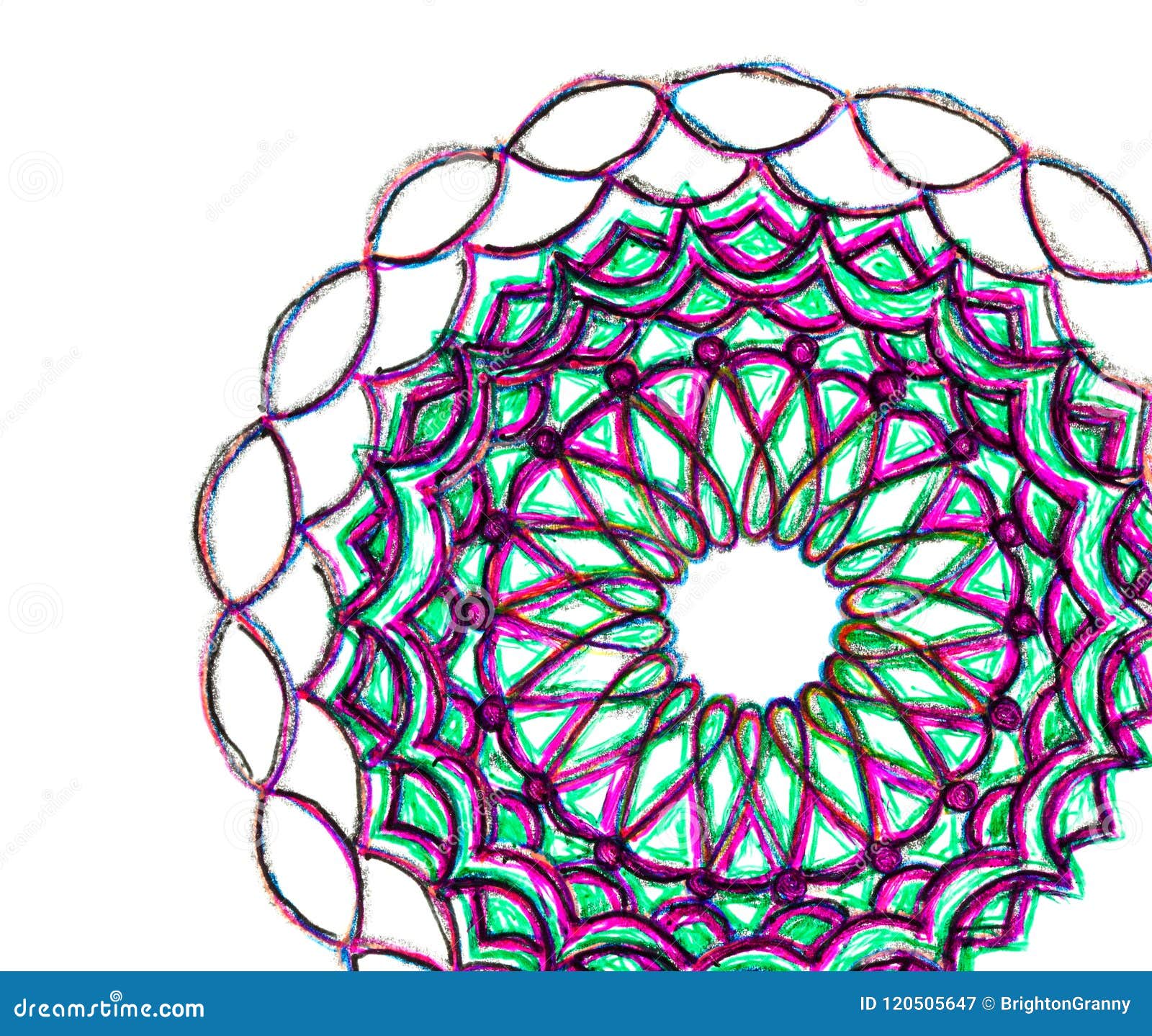 Hand Drawn Semi Circle on White Background. Stock Illustration ...