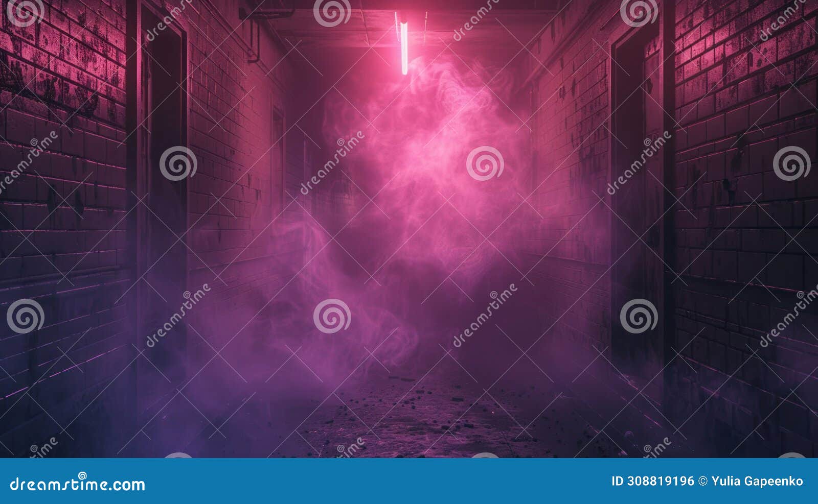Coloured Smoke Hanging in the Hallway at Night Stock Photo - Image of ...