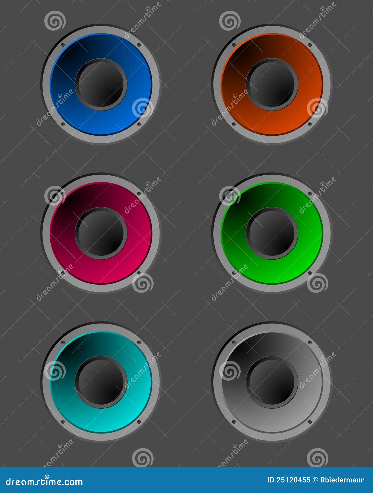 Coloured speakers stock illustration. Illustration of element - 25120455