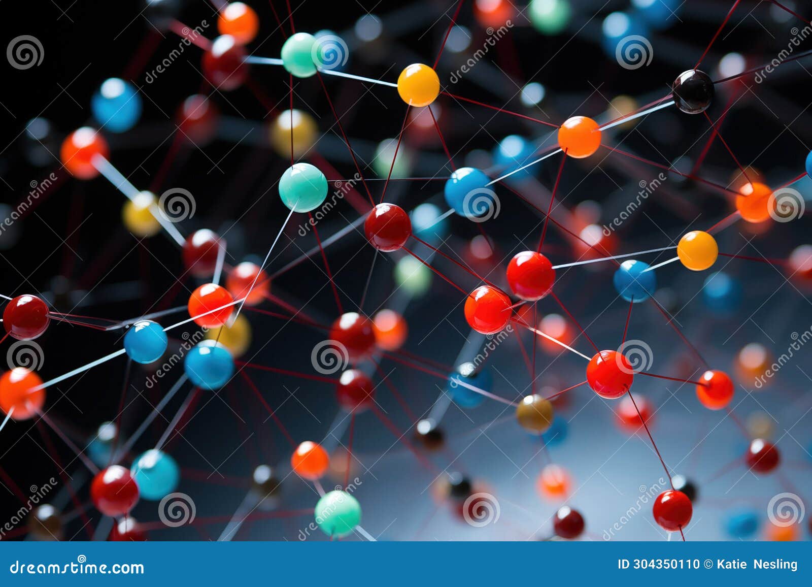 Coloured Spheres Linked Together To Illustrate Concept of Connection ...
