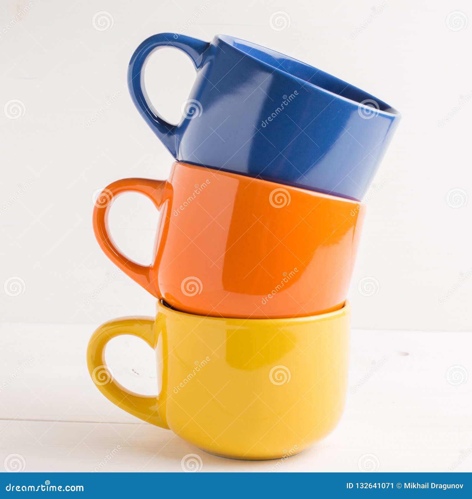 Coloured stacked cups stock image. Image of copyspace - 132641071