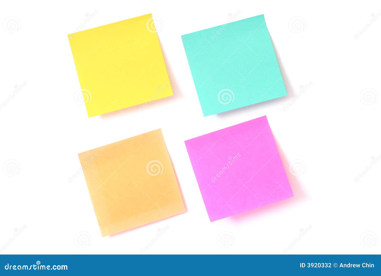 Coloured Sticky Notes stock photo. Image of blank, agenda - 3920332