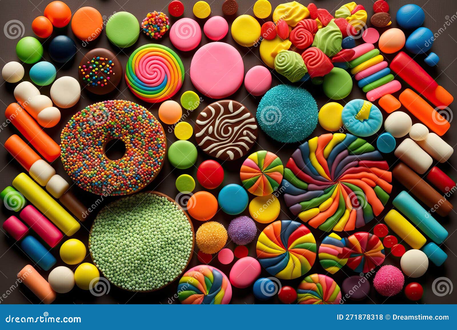Coloured sweets stock illustration. Illustration of striped - 271878318
