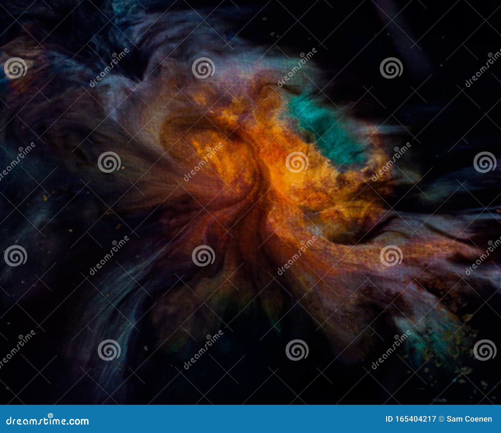 Coloured Swirl Abstract Artwork Blue Galaxy Stock Image - Image of ...