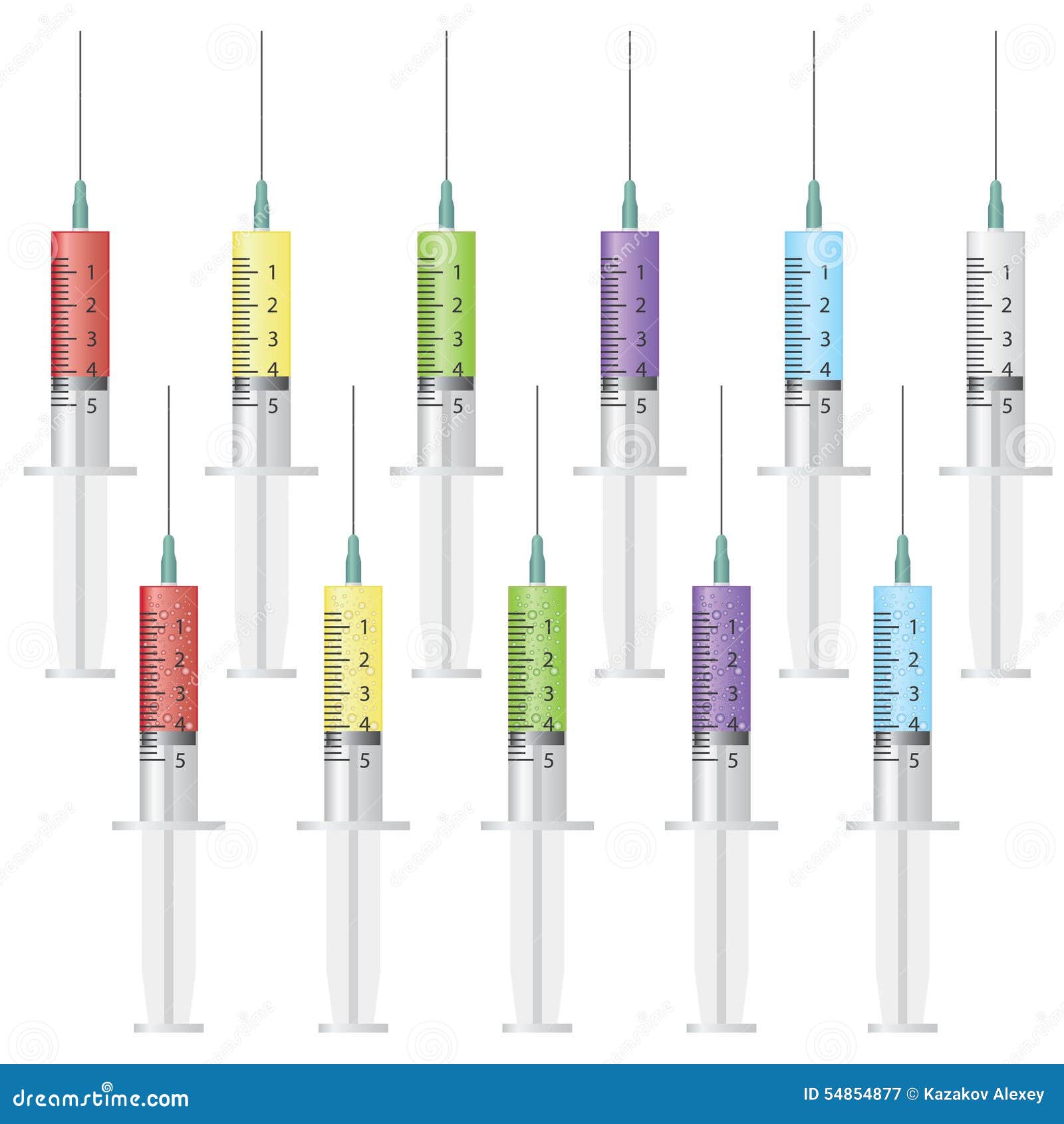 Coloured syringes stock vector. Illustration of narcotic - 54854877