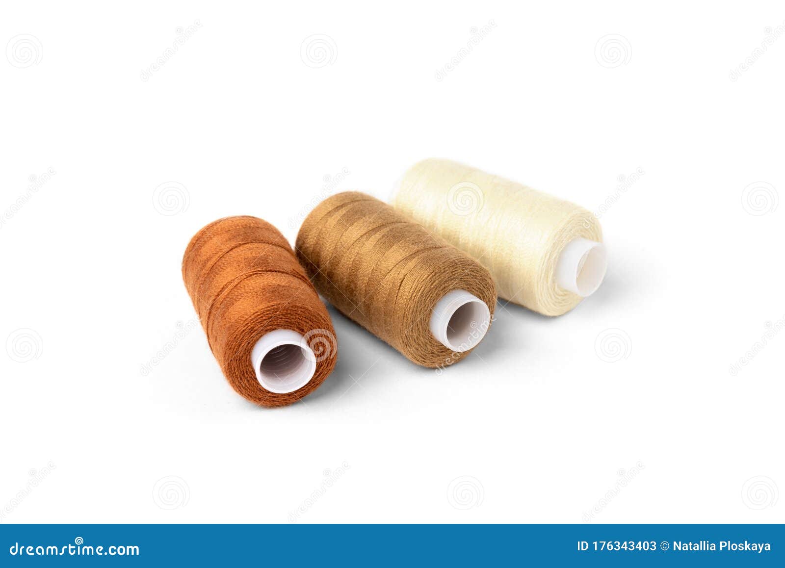 Coloured Threads Isolated on White. Stock Image - Image of material ...