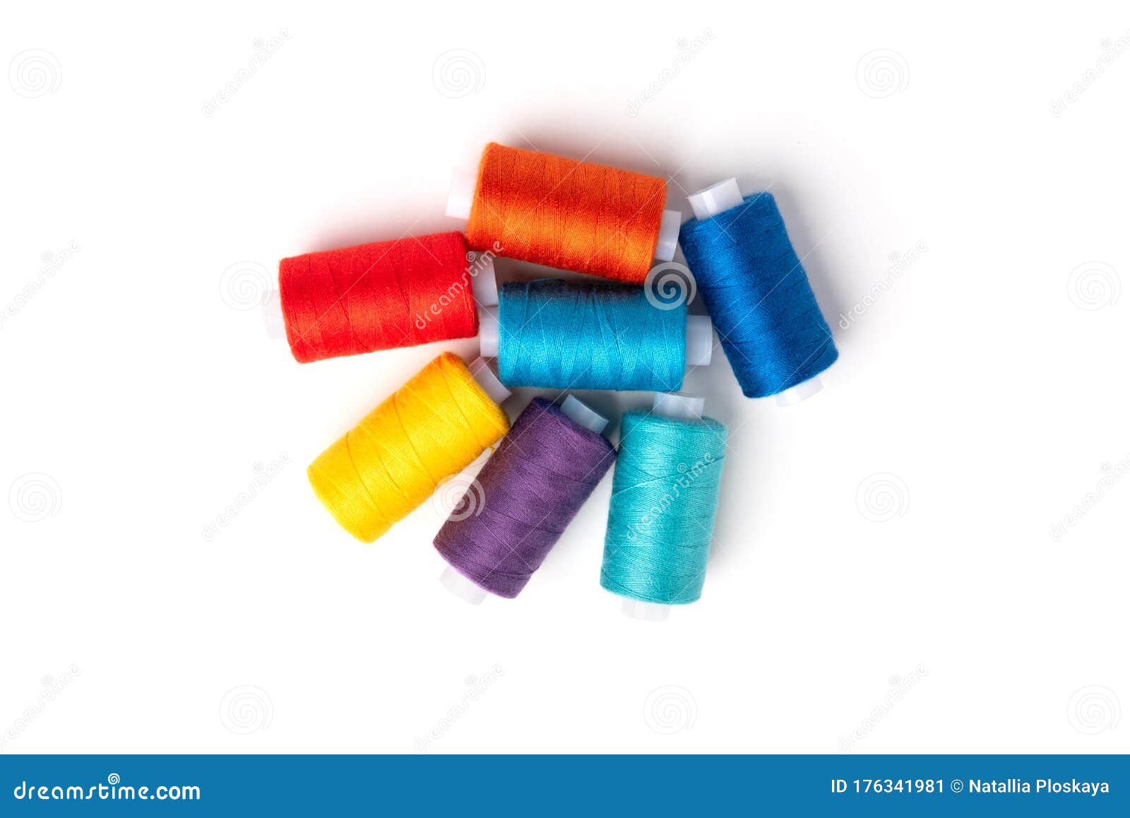Coloured Threads Isolated on White. Stock Image - Image of color ...