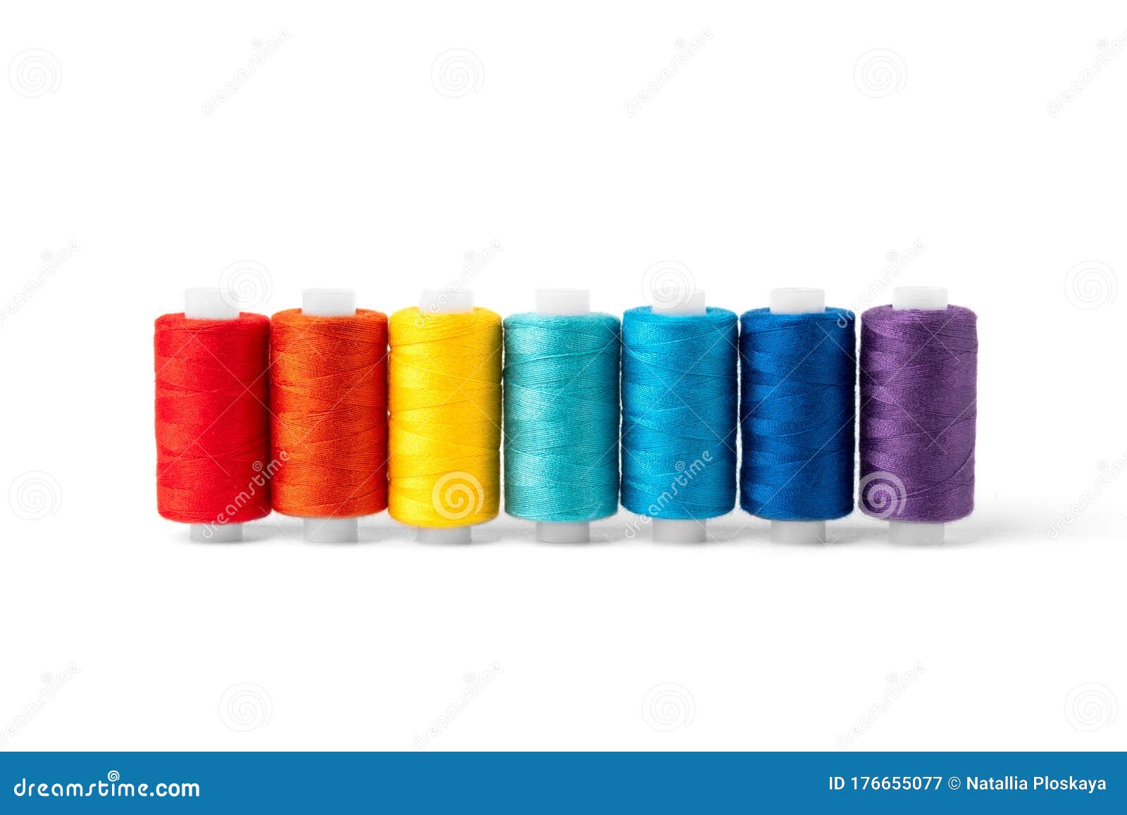 Coloured Threads Isolated on White. Stock Image - Image of fiber ...