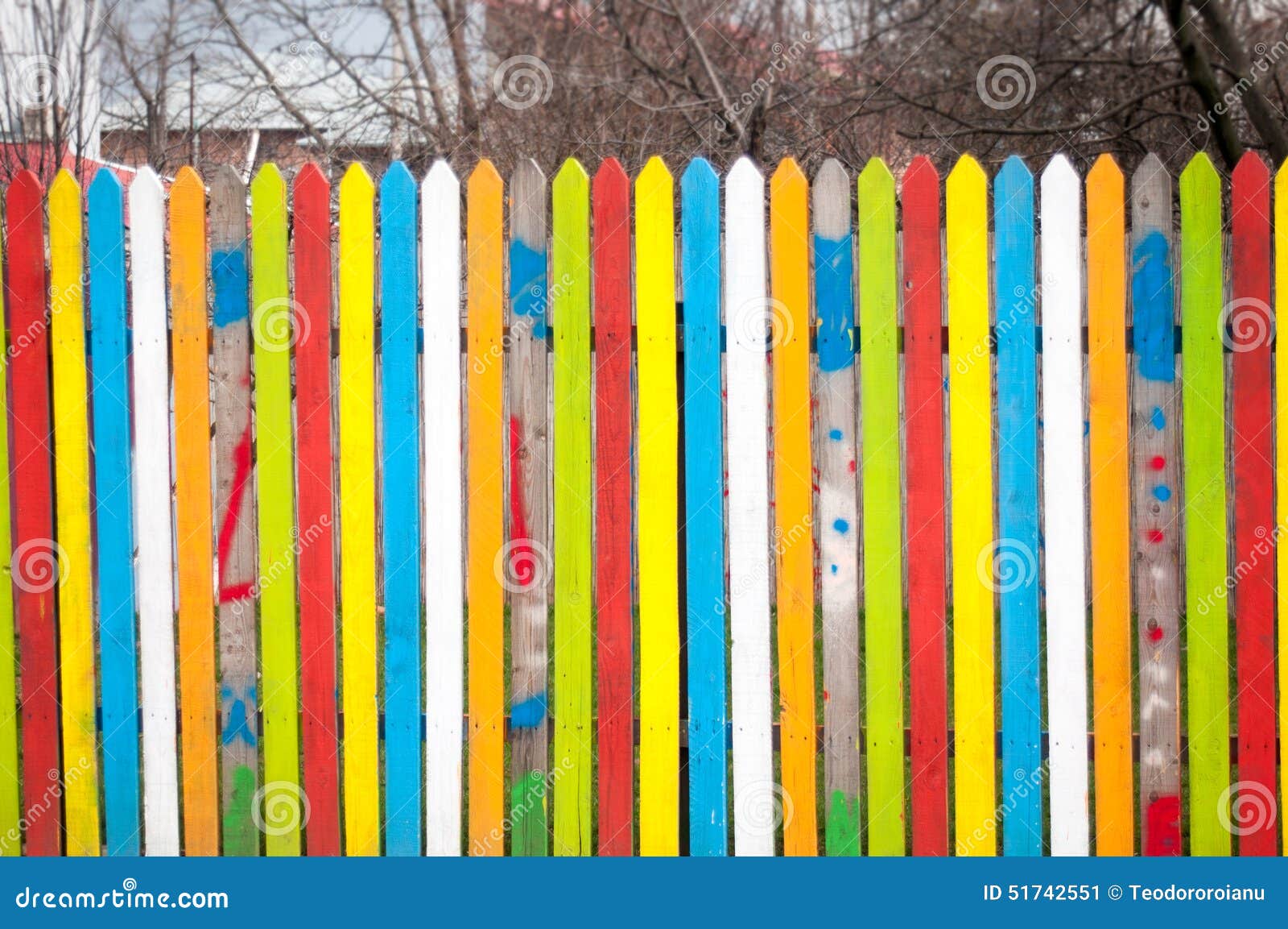 Coloured wood fence stock image. Image of craftsmanship - 51742551