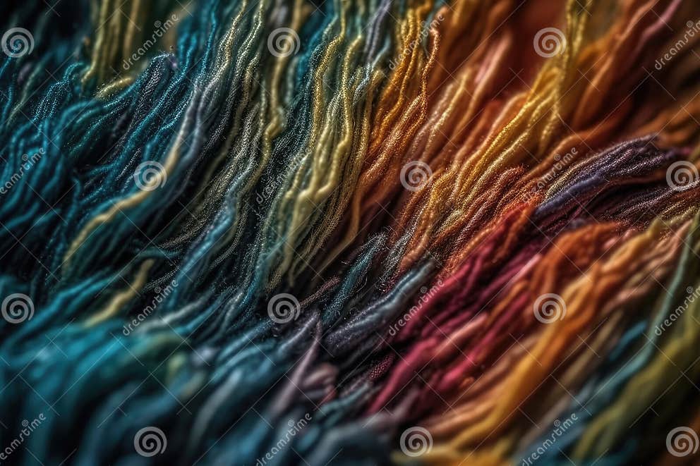 Coloured Wool Fabric Under the Microscope. Macro Photography ...
