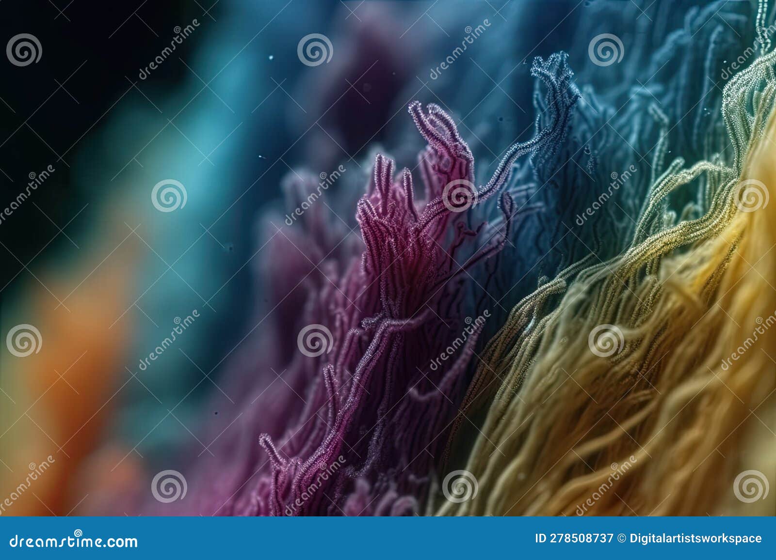Coloured Wool Fabric Under the Microscope. Macro Photography ...