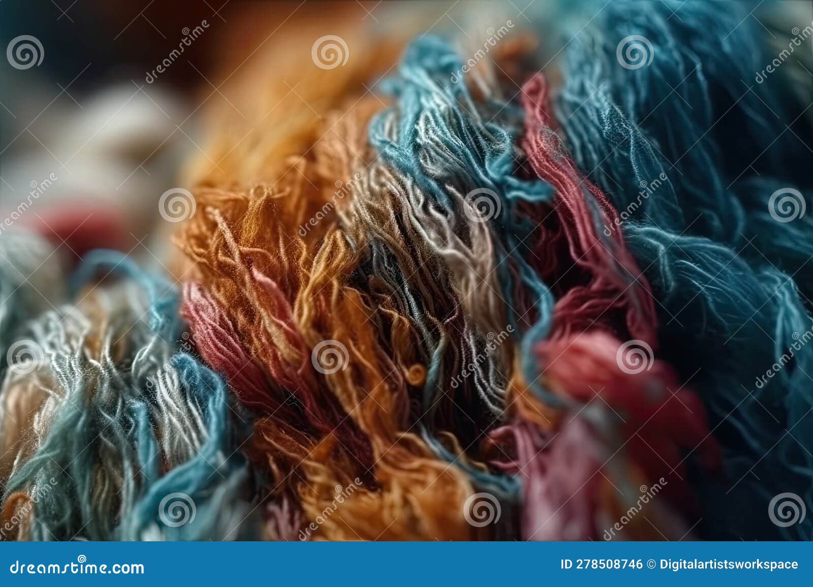 Coloured Wool Fabric Under the Microscope. Macro Photography ...