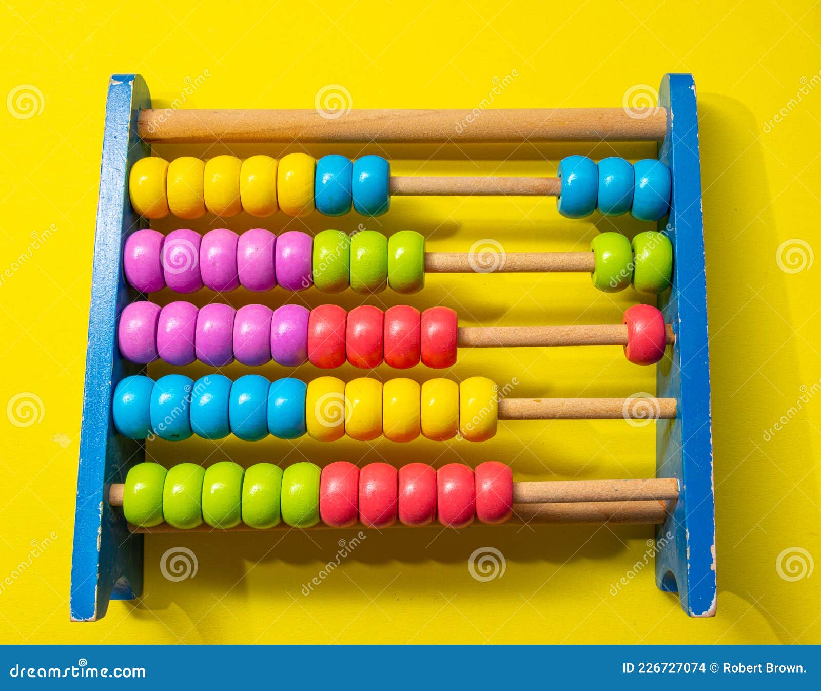Colourful Abacus on Yellow Background ,concept of Learning Maths and ...