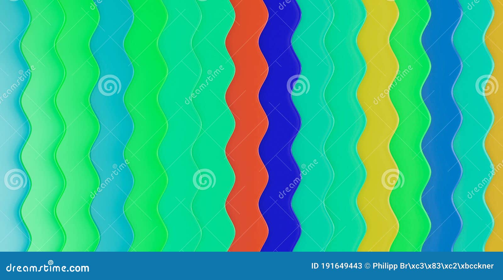 Colourful Abstract Background 3d Rendering Illustration with Wave ...
