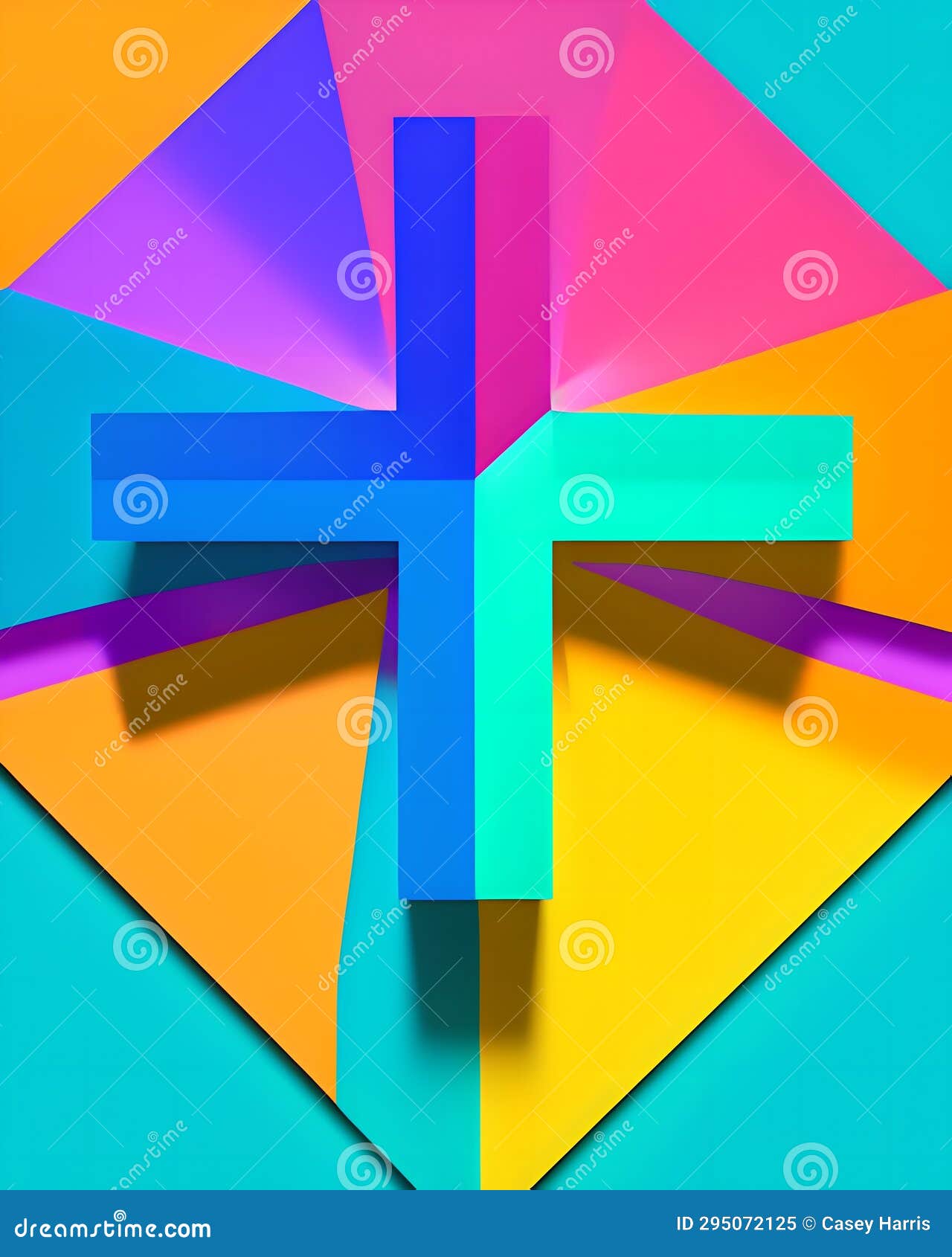 Colourful Abstract Cross Design Stock Illustration - Illustration of ...