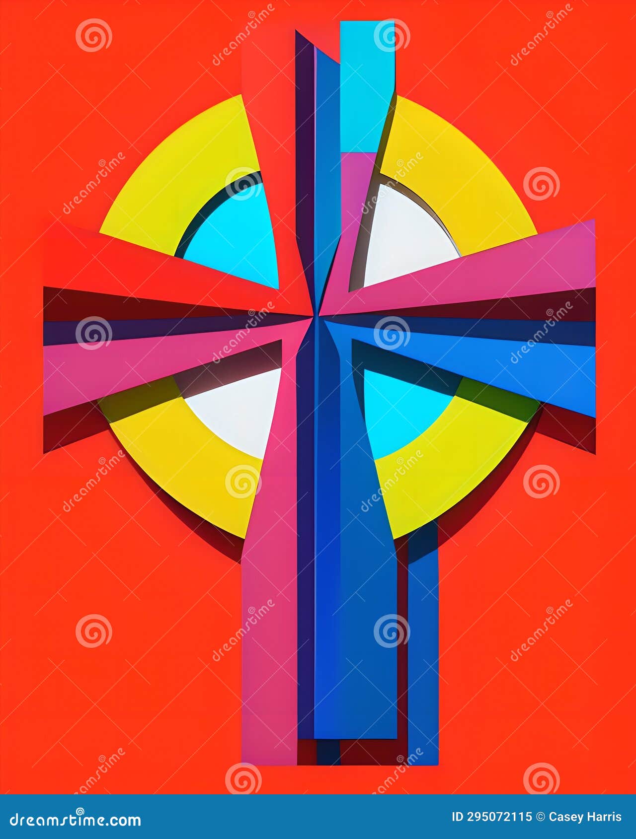 Colourful Abstract Cross Design Stock Illustration - Illustration of ...