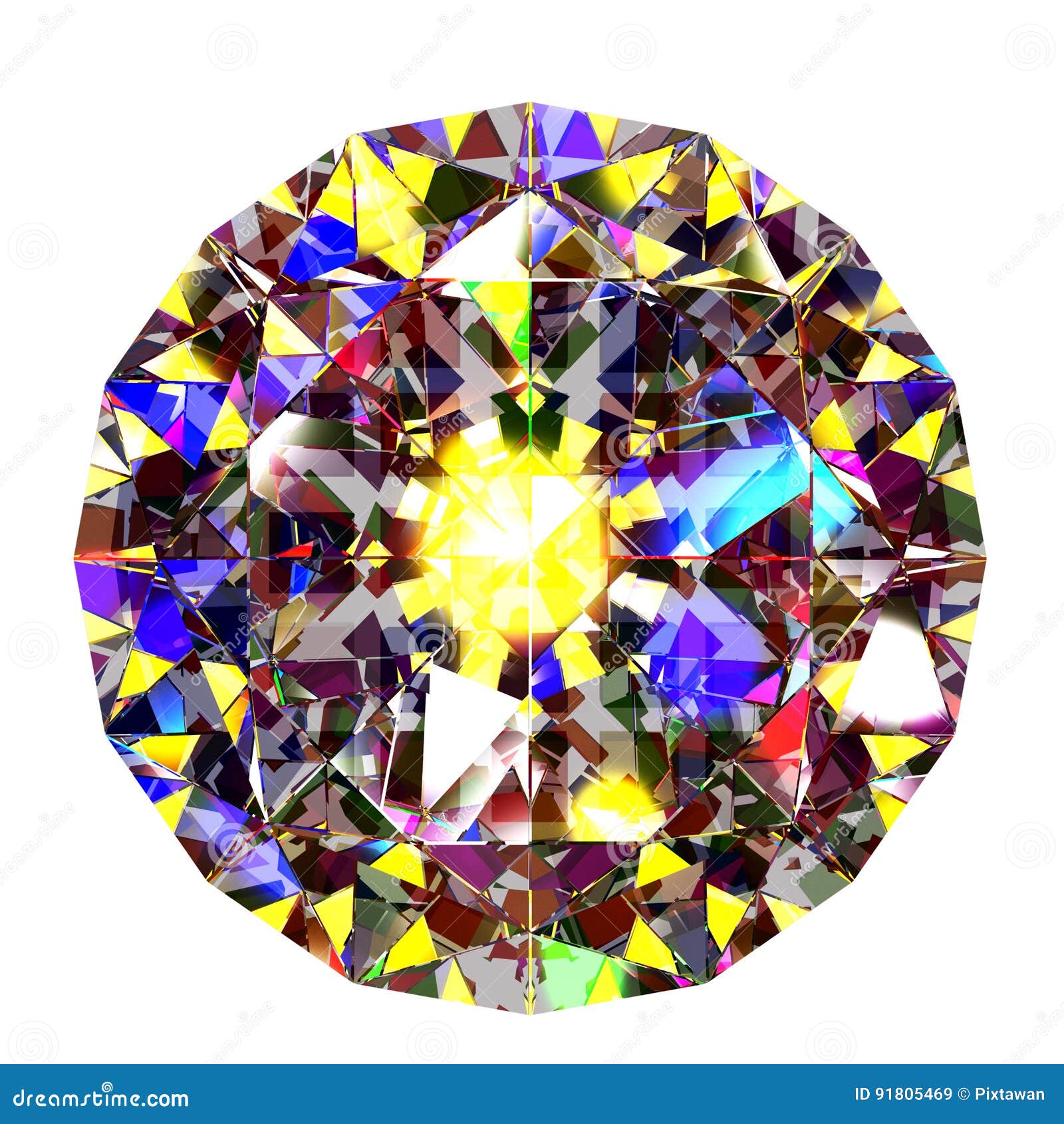 Colourful Abstract Diamond Top View Stock Illustration - Illustration ...