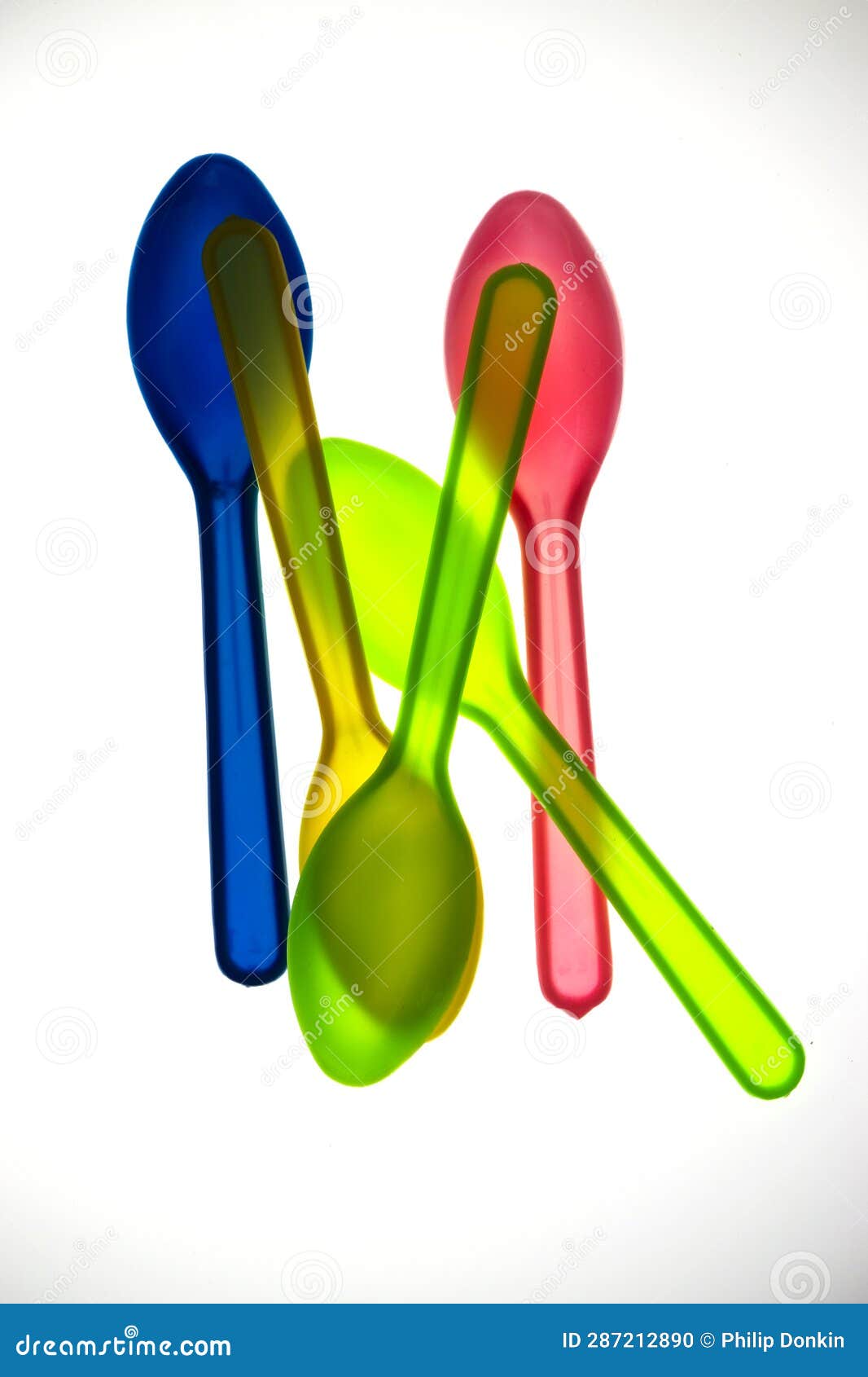 Colourful Abstract Kitchen Utensils Plastic Spoon Backgrounds Stock ...