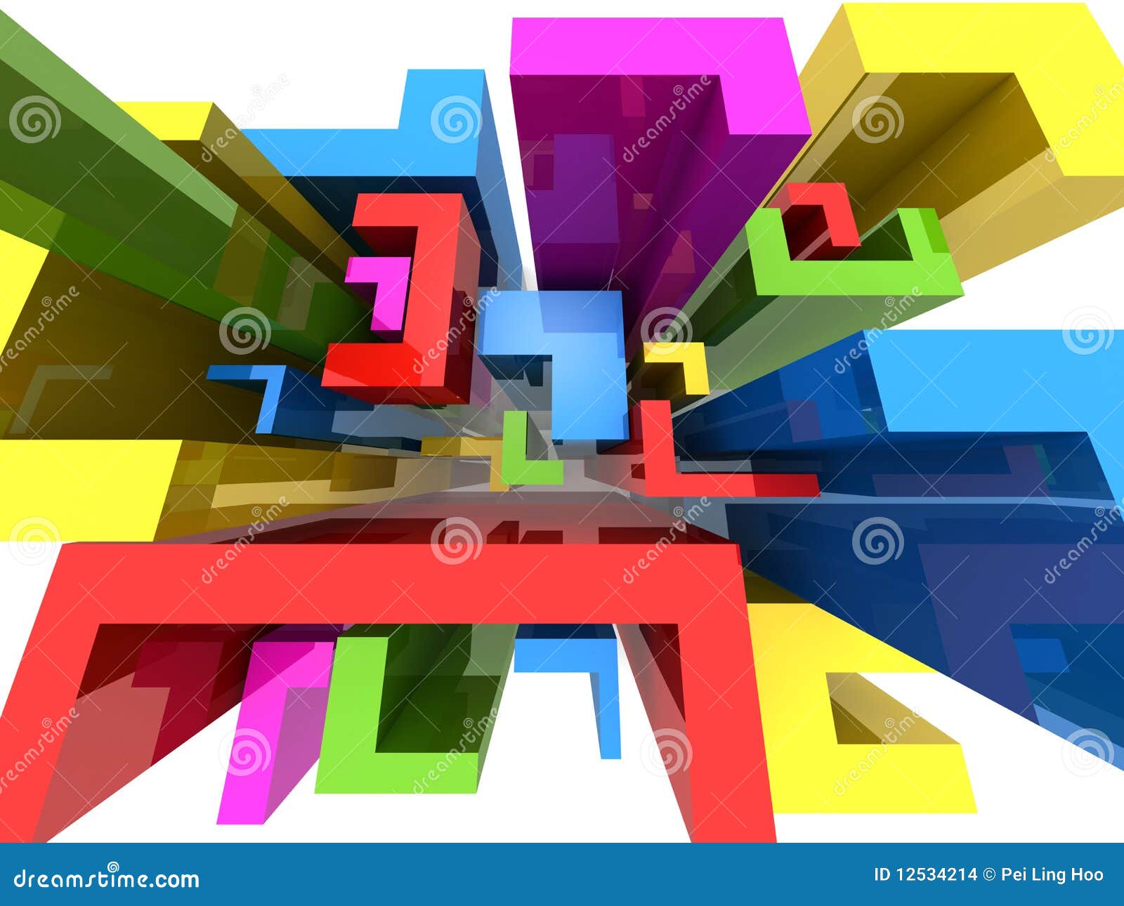 Colourful Abstract L Shape Block Background Stock Illustration ...
