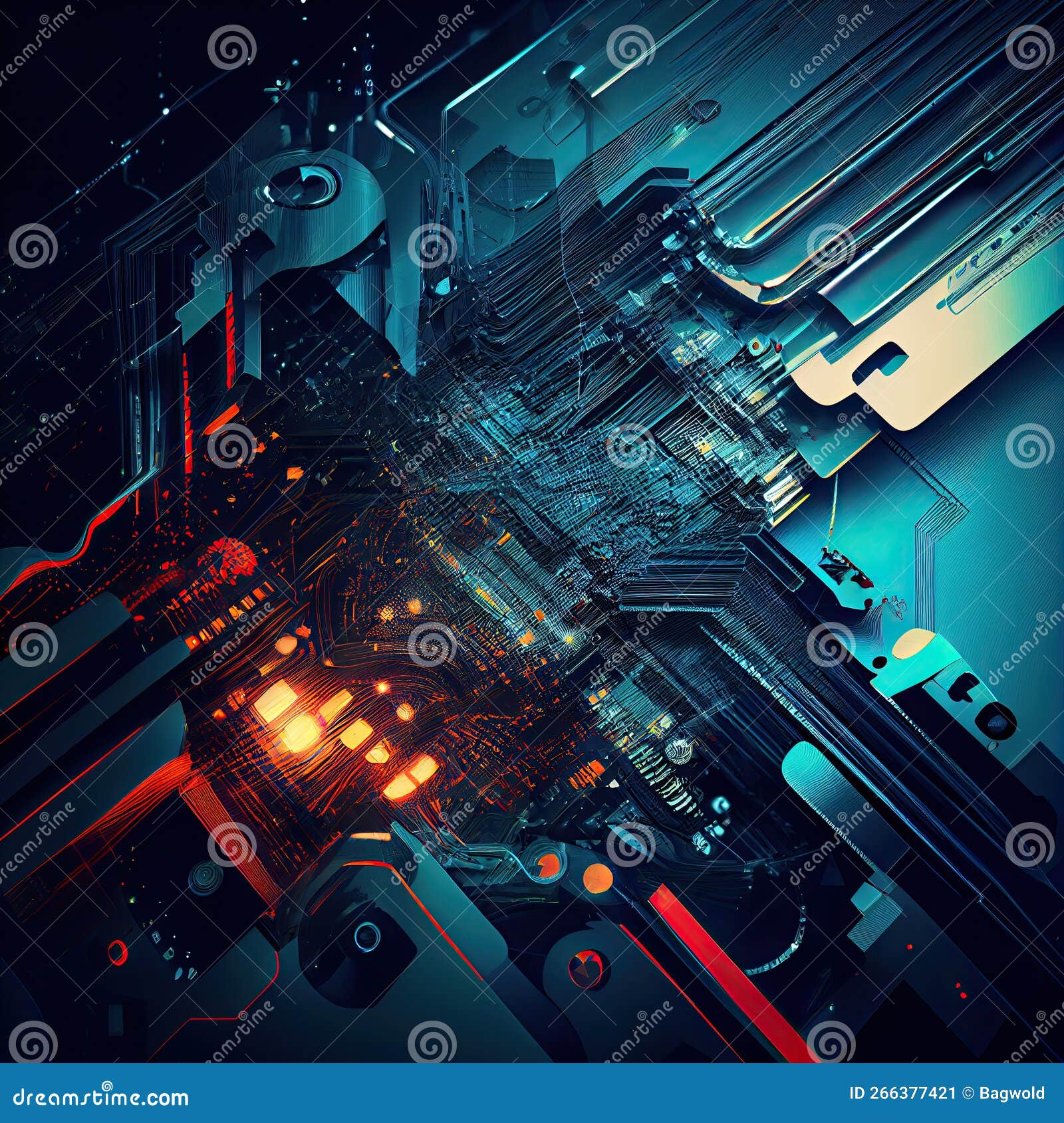 Colourful Abstract Technology Background Generative AI Illustration ...