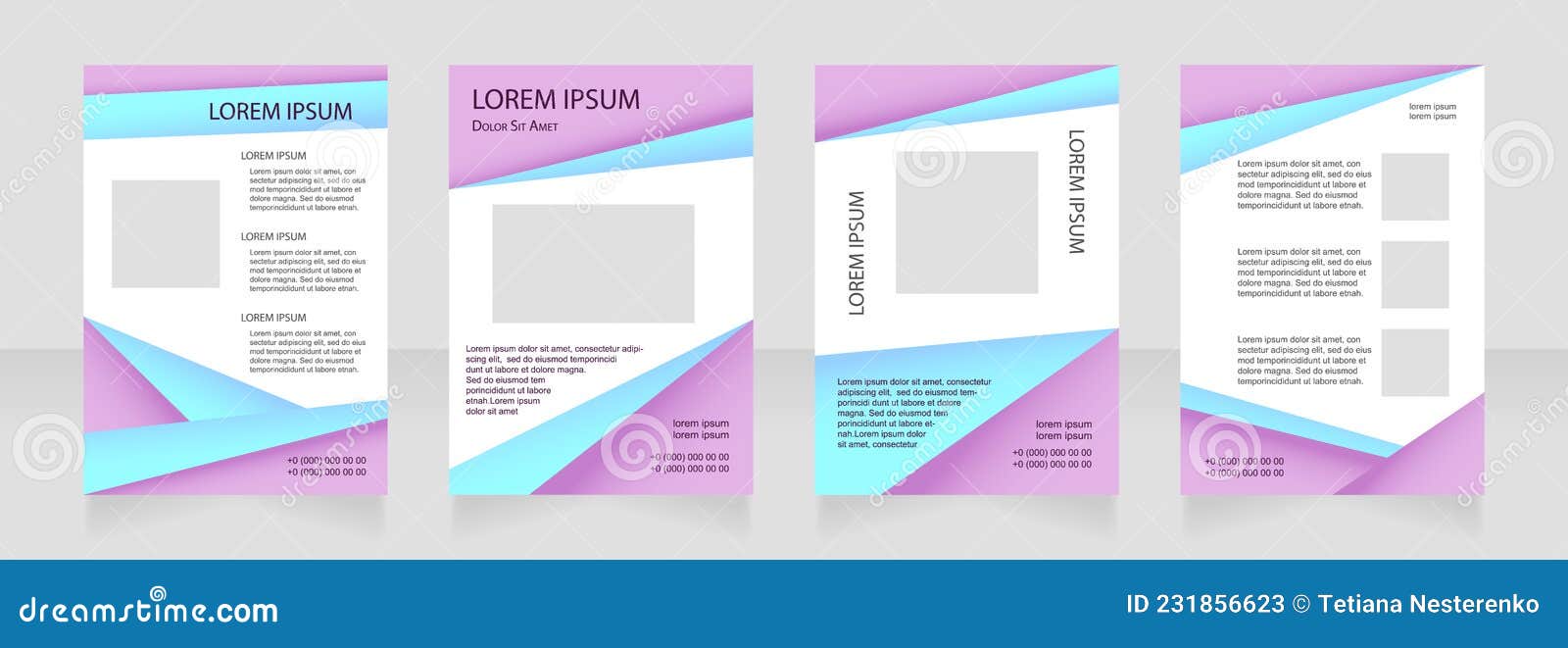Colourful Advertising Blank Brochure Layout Design. Promo Sheets ...