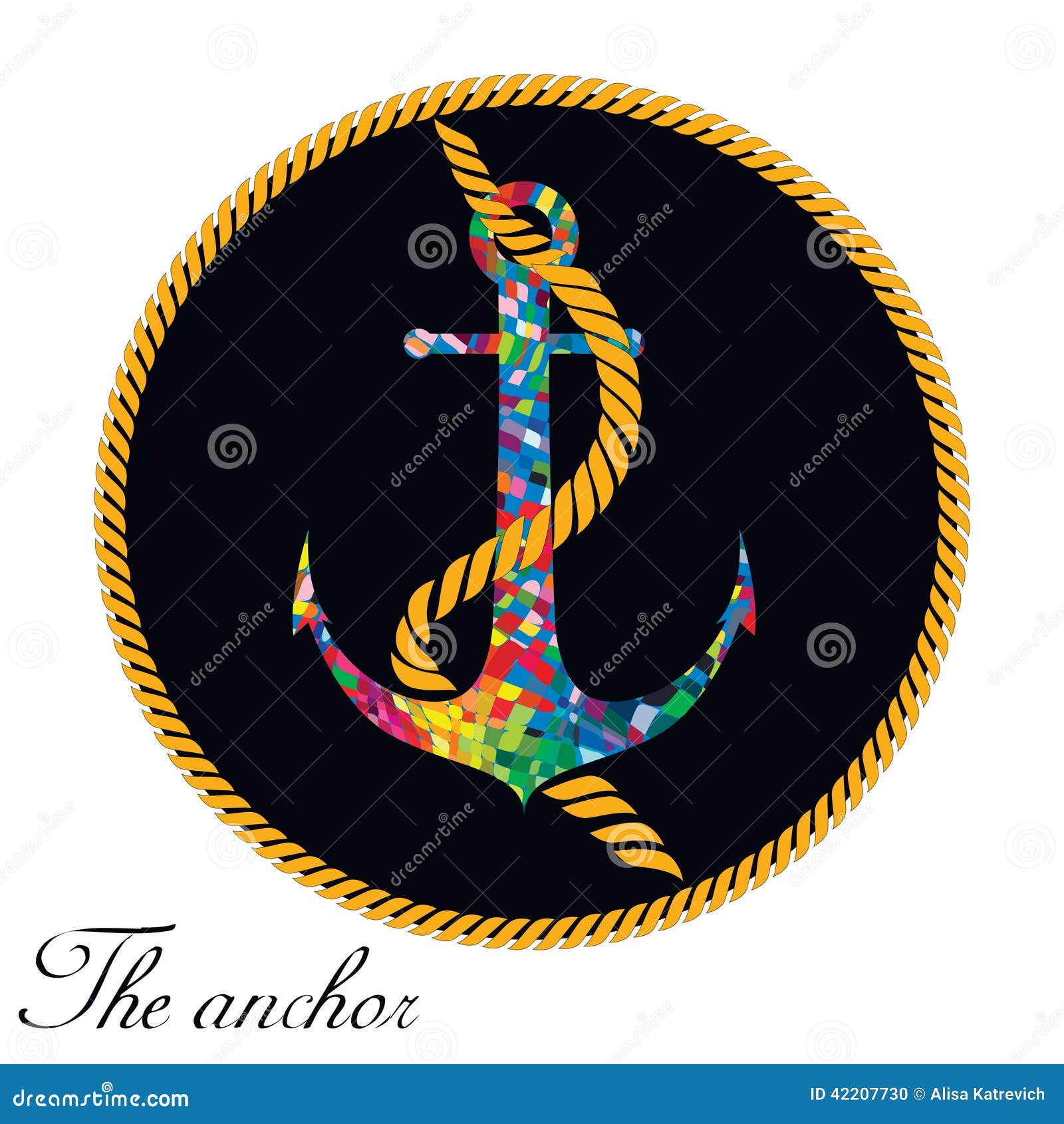 Colourful Anchor on the Black Background. Vector Stock Vector ...