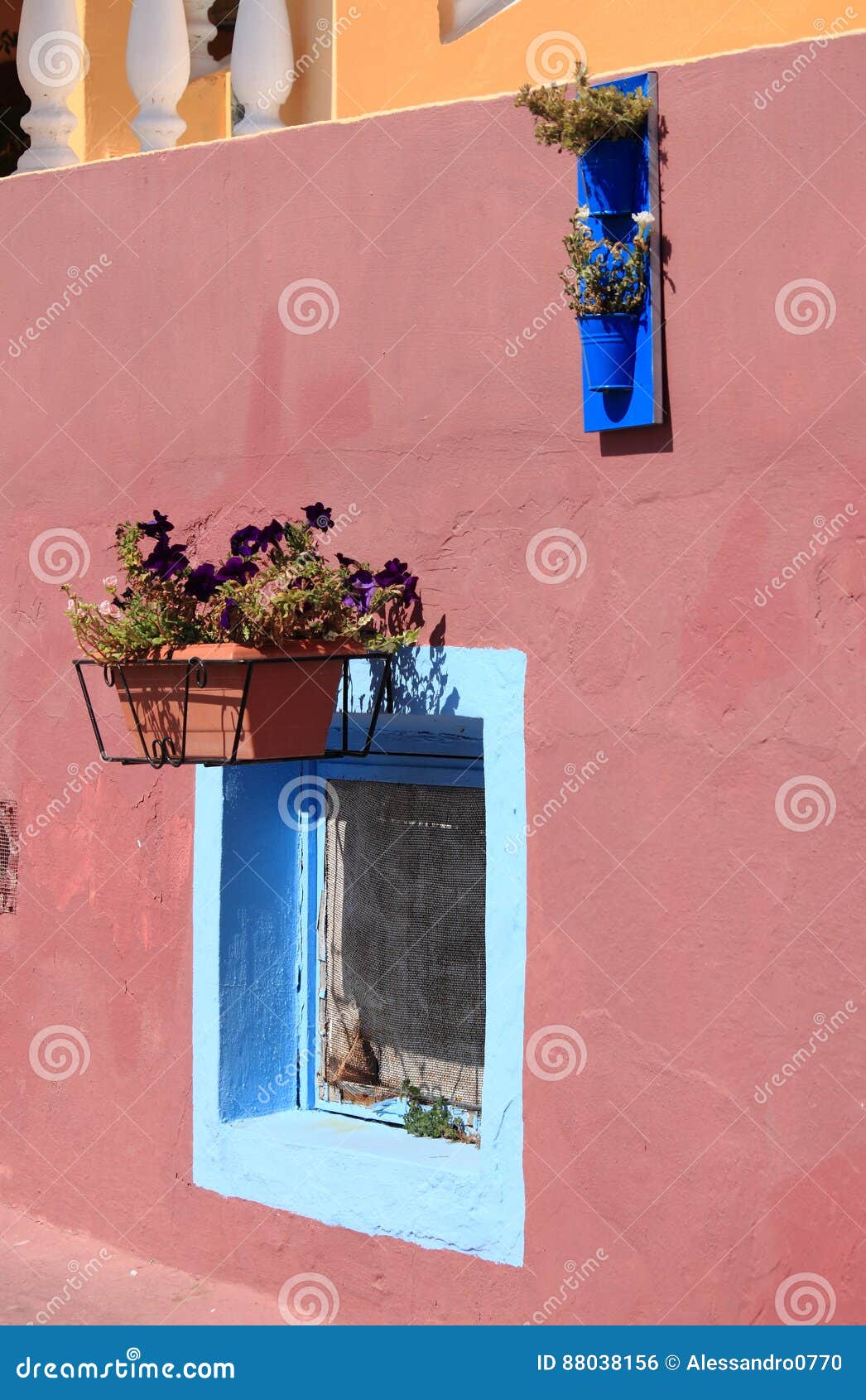 Colourful Ancient Squared Window Stock Photo - Image of building ...