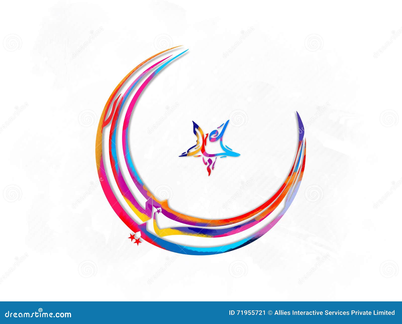 Colourful Arabic Text for Eid Celebration. Stock Illustration ...