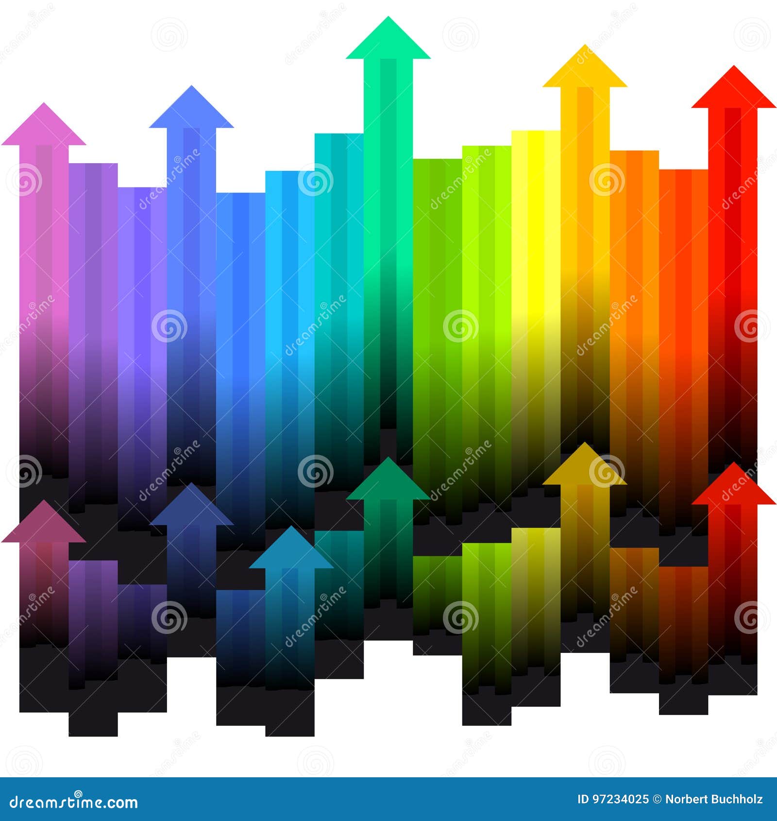 Colourful Up Arrows Abstract Background. Stock Photo | CartoonDealer ...