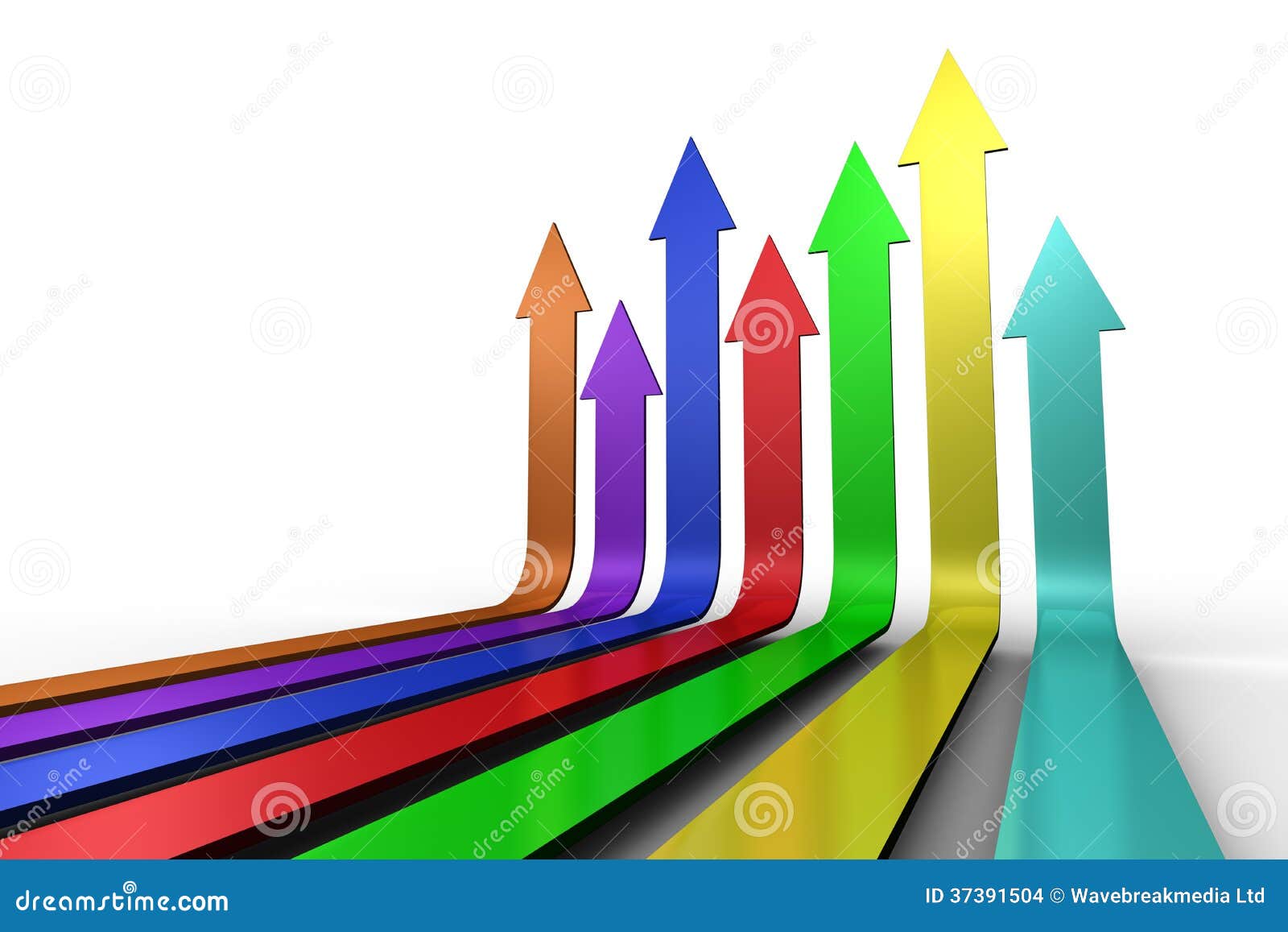 Colourful Arrows Pointing Up Stock Illustration - Illustration of ...
