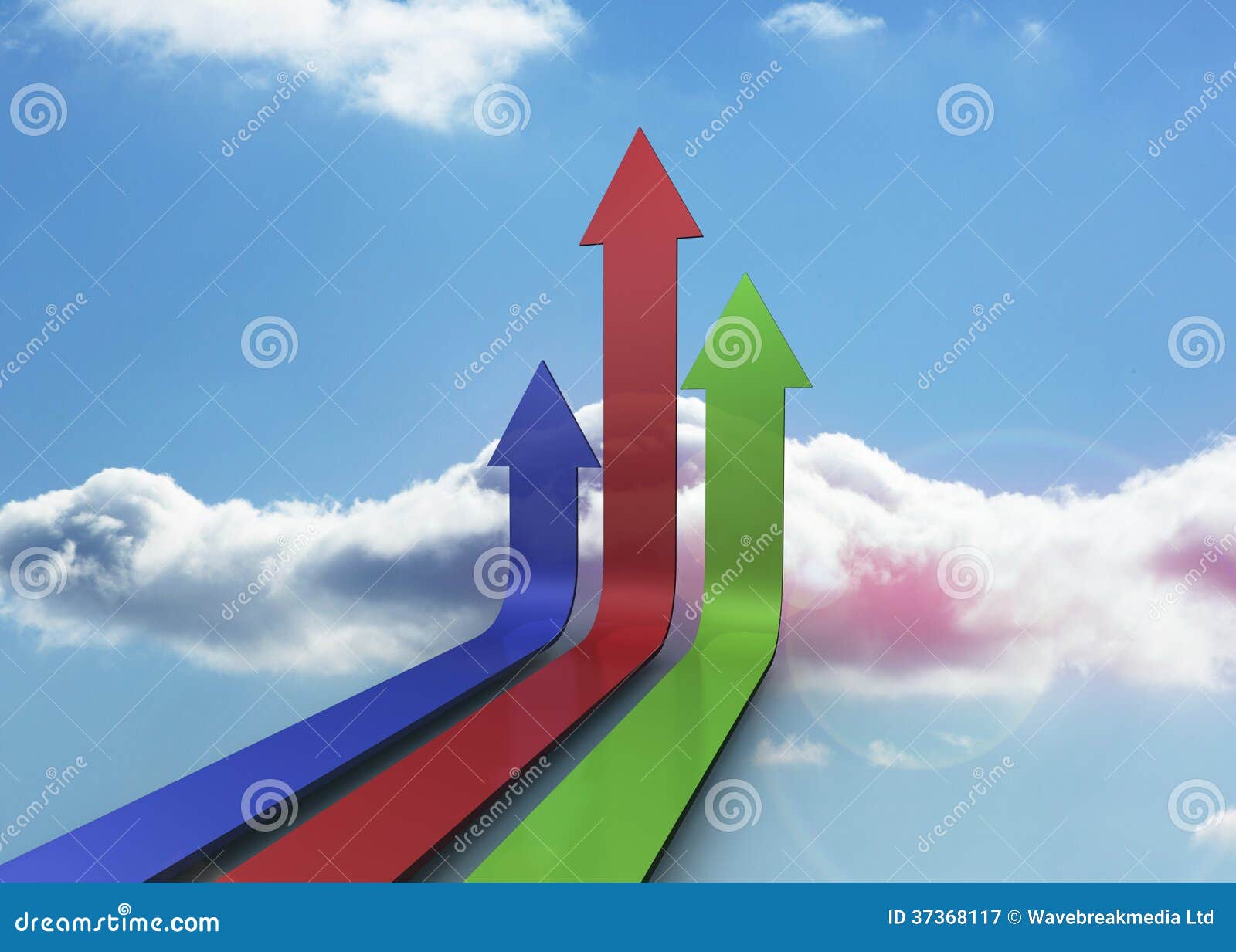 Colourful Arrows Pointing Up Stock Illustration - Illustration of ...