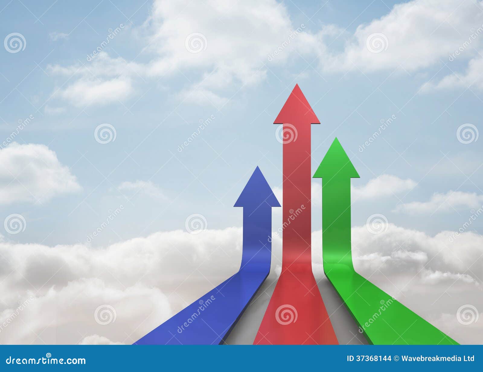 Colourful Arrows Pointing Up Stock Illustration - Illustration of ...