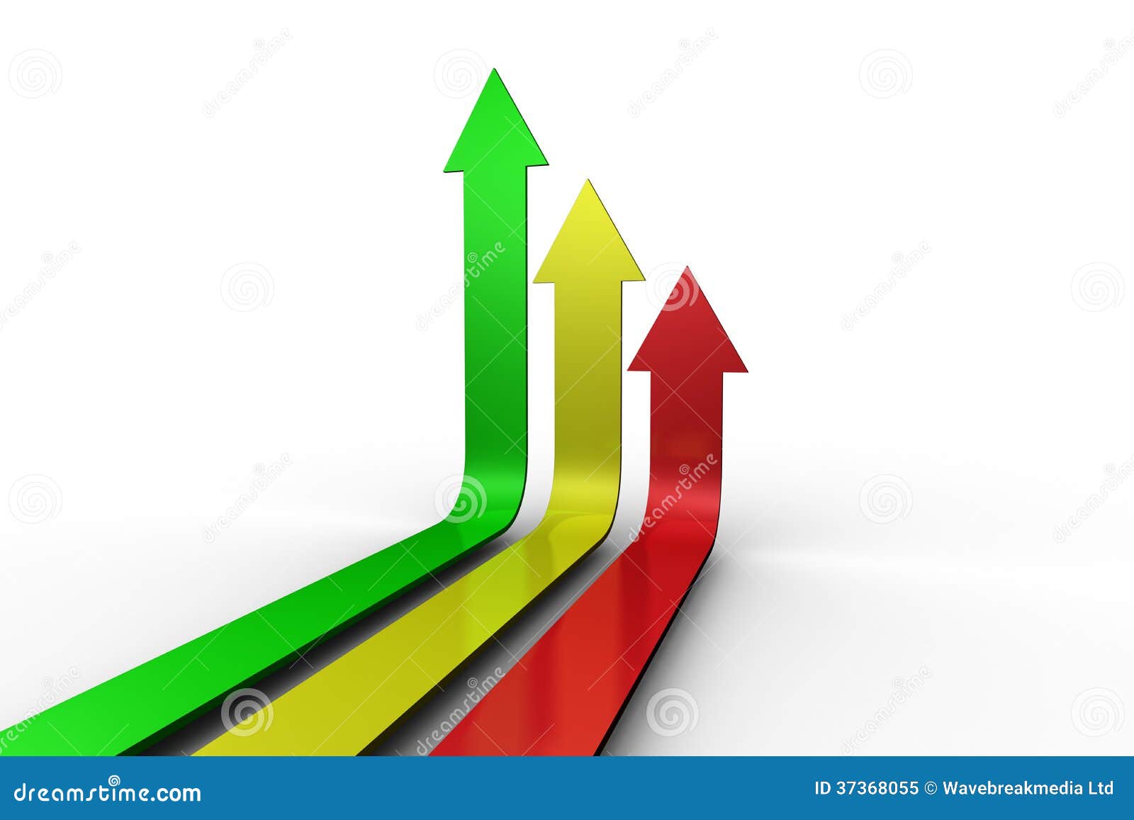 Colourful Arrows Pointing Up Stock Illustration - Illustration of ...
