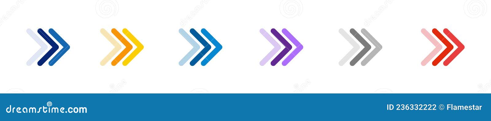 Colourful Arrows Set Isolated on White Background. UI and Web Stock ...