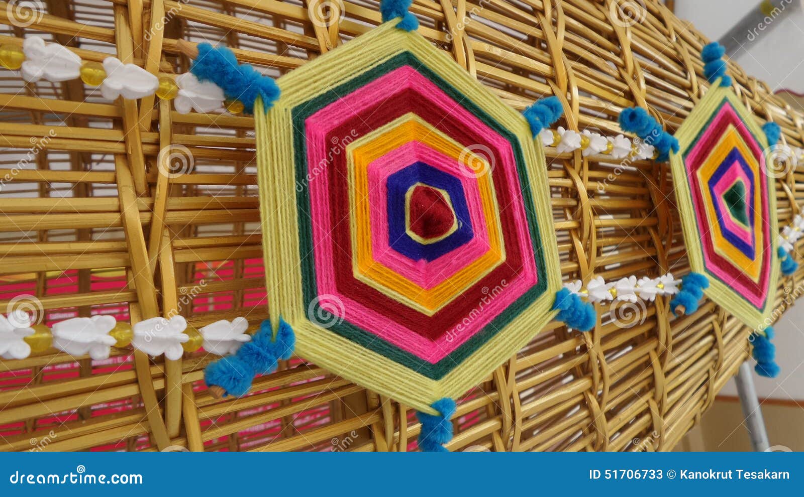 Colourful Art Handicraft on Fish Trap Stock Image - Image of handicraft ...