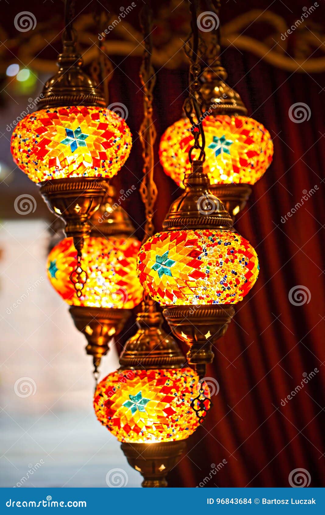 Colourful Asian Mosaic Lamps Stock Photo - Image of lantern, colorful ...