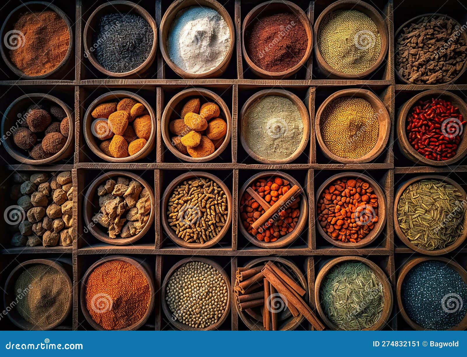 Colourful Assorted Spices Generative AI Illustration Stock Illustration ...