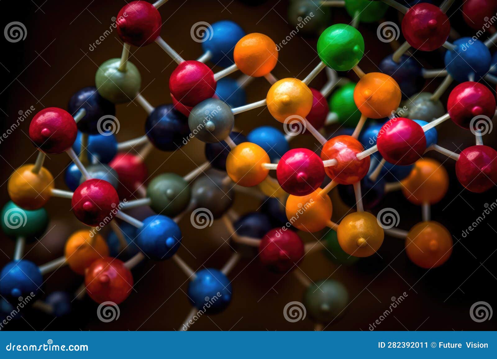 Colourful Atoms Forming Molecular Structure, Created Using Generative ...