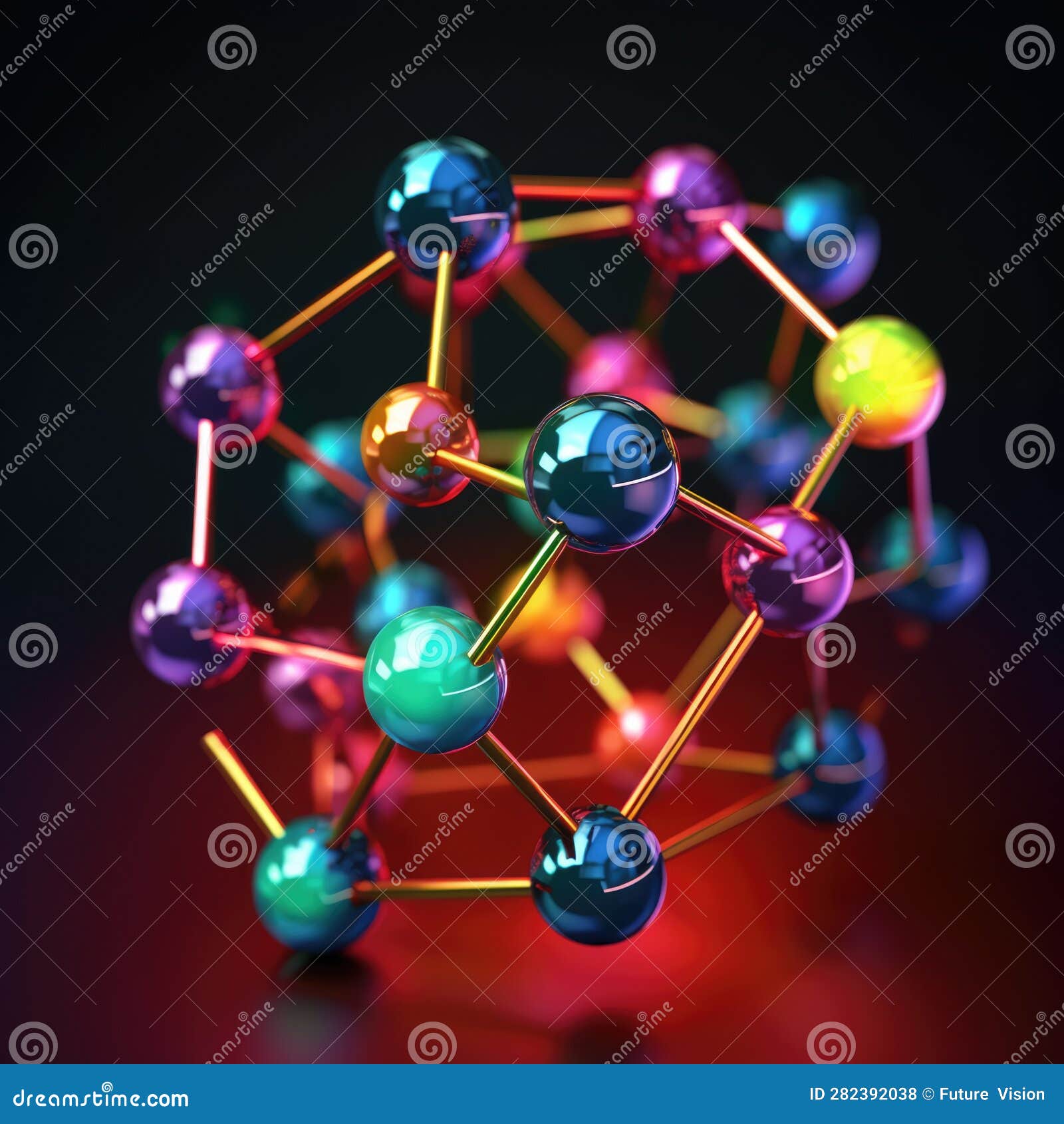 Colourful Atoms Forming Molecular Structure, Created Using Generative ...