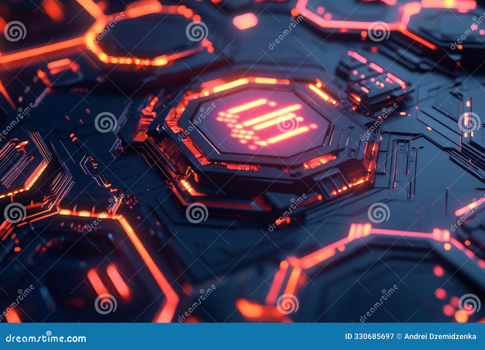 A Colourful Background with an Abstract Hexagonal Technological Design ...