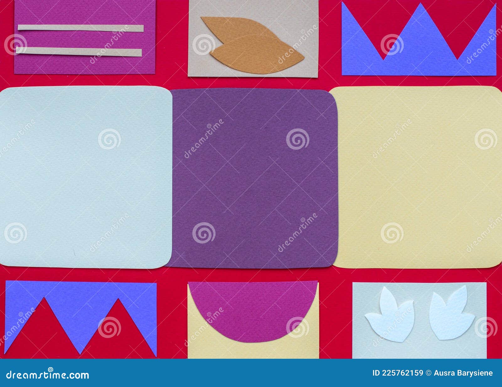 Colourful Background with Different Paper Cut Geometric Shapes. Paper ...