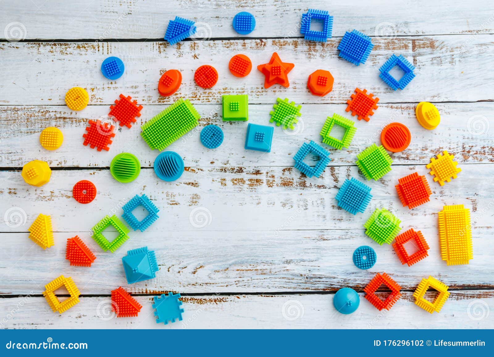 Colourful Background with Learning Blocks. Construction Bricks Stock ...