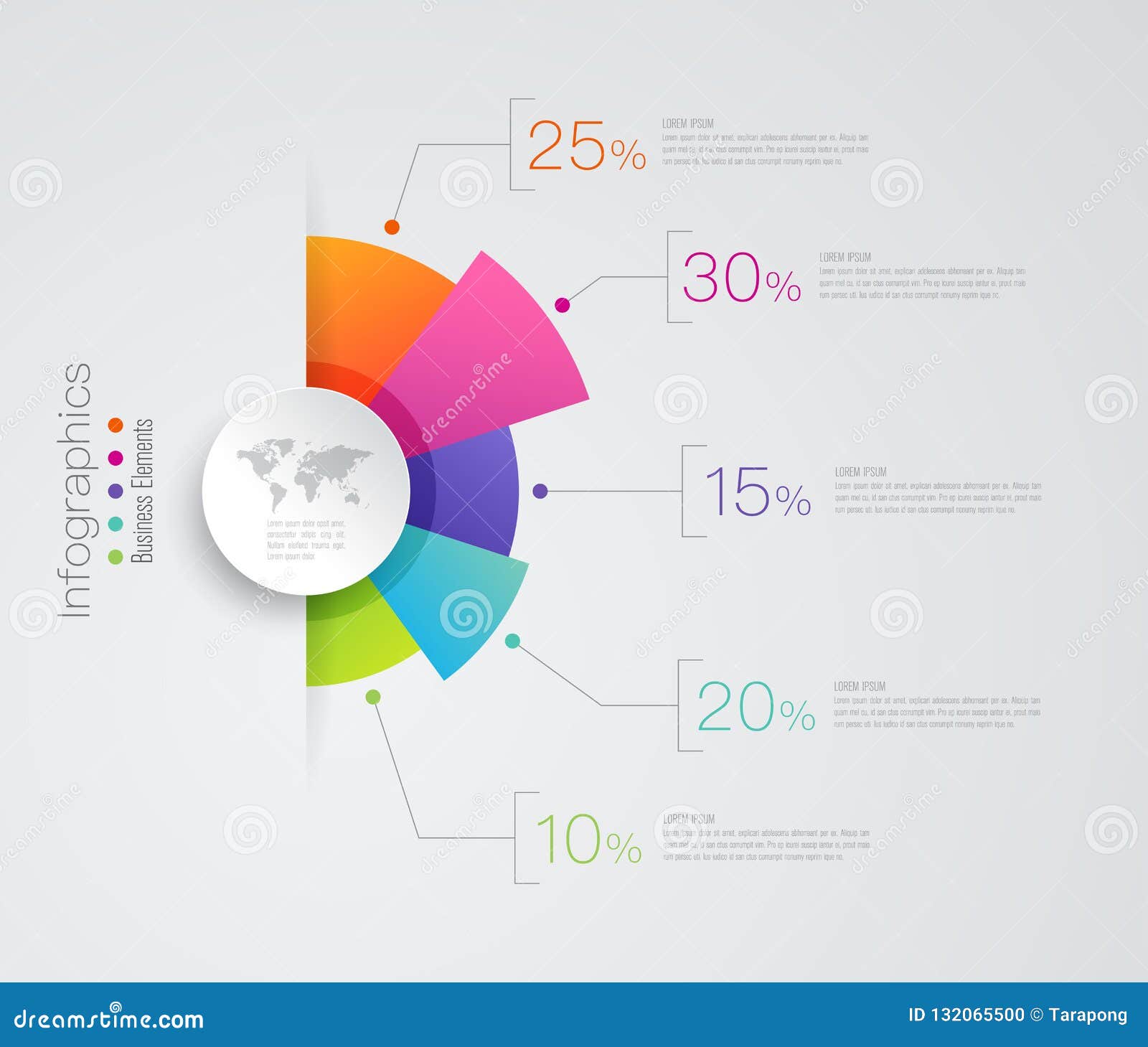 Colourful Bar Graph Elements for the Presentation. Stock Vector ...