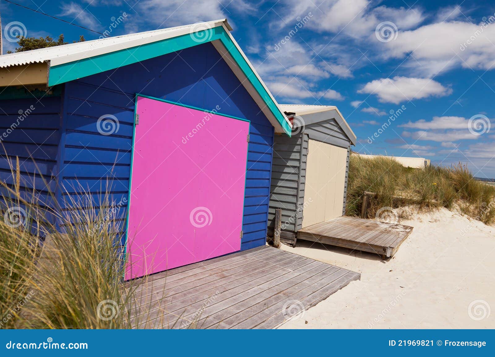 Colourful beach house stock image. Image of palms, stripe - 21969821