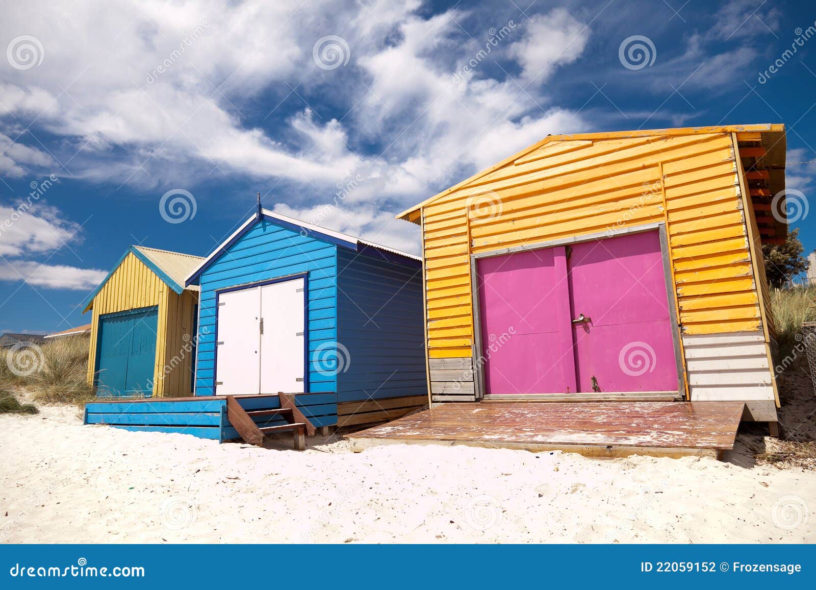 Colourful beach house stock photo. Image of aussie, cabin - 22059152