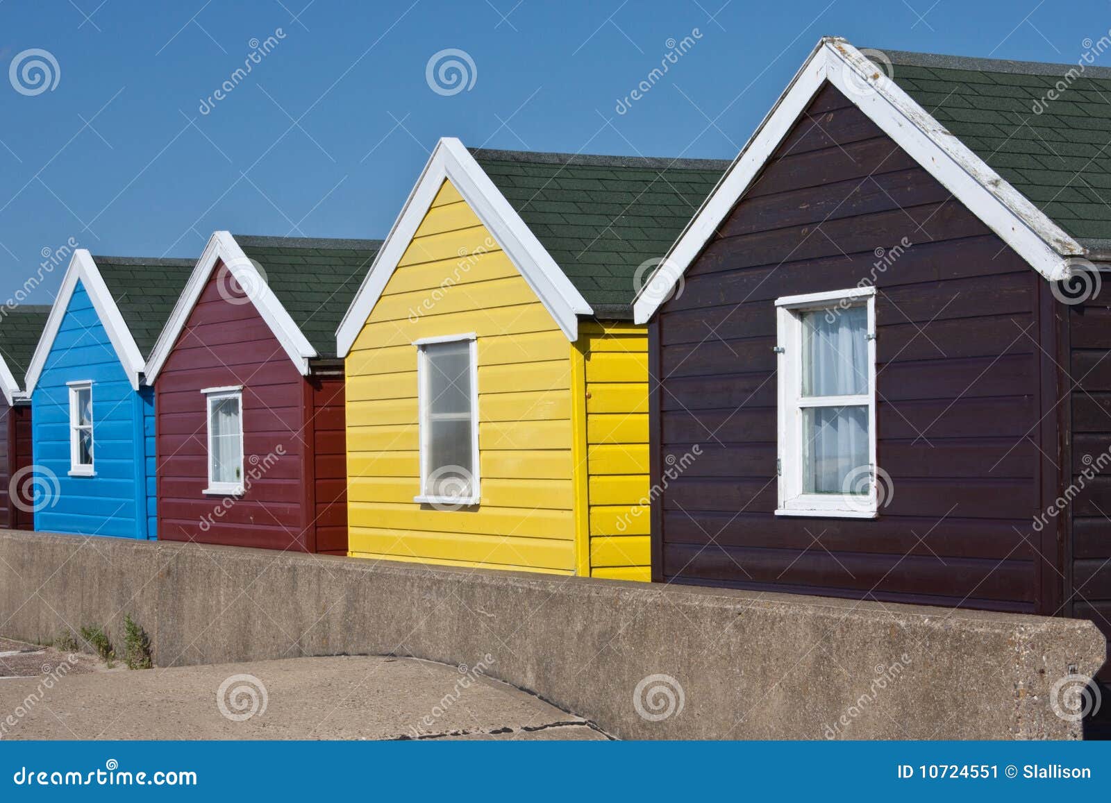 Colourful Beach Huts stock image. Image of huts, promenade - 10724551