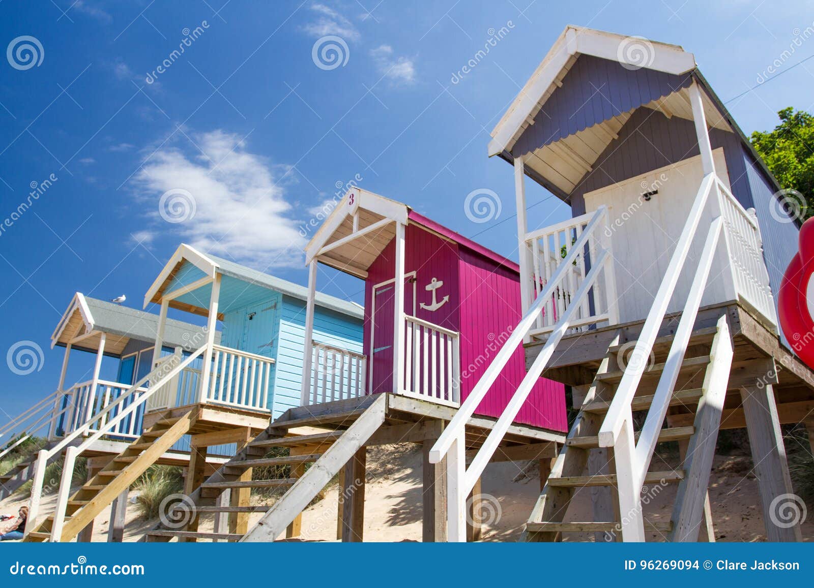 Colourful Beach Huts stock photo. Image of resort, architecture - 96269094