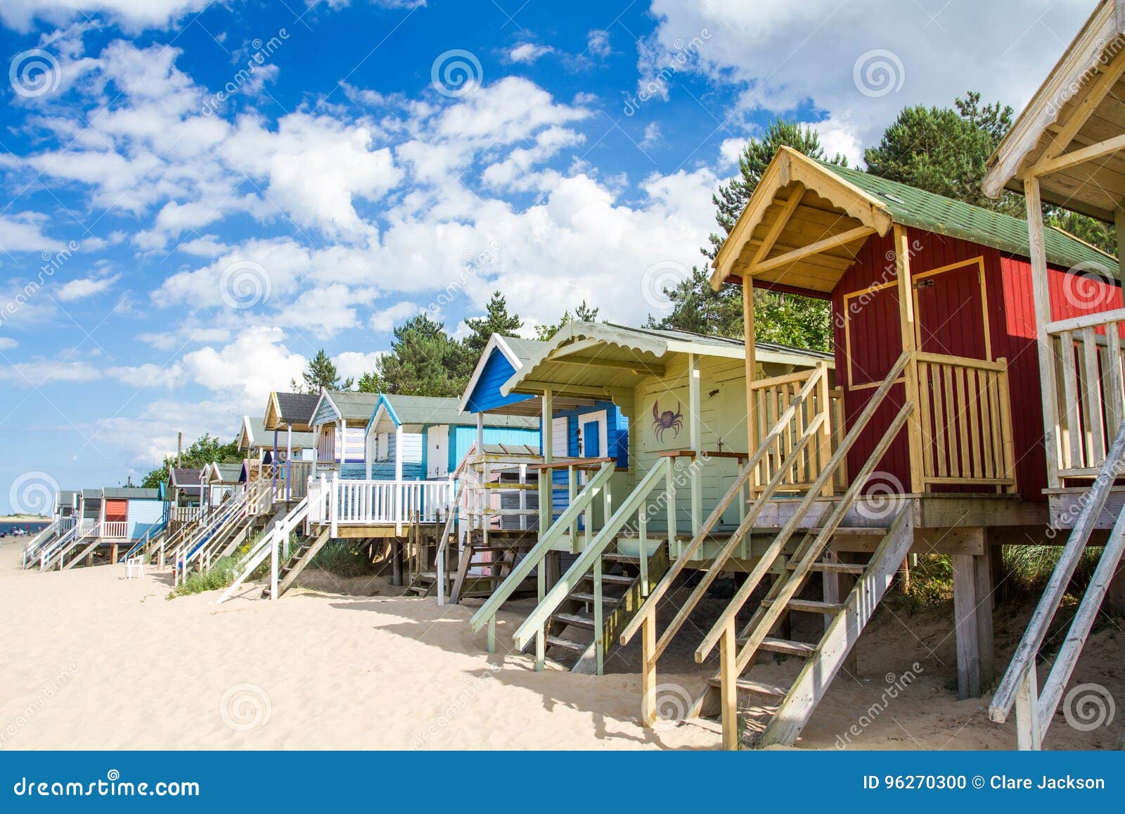 Colourful Beach Huts stock photo. Image of coast, steps - 96270300