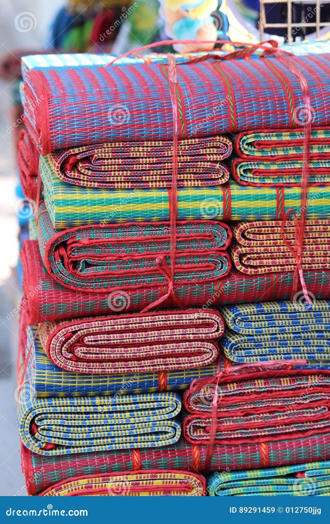 Colourful Beach Mats at Jomtien Beach Pattaya Thailand Stock Image ...