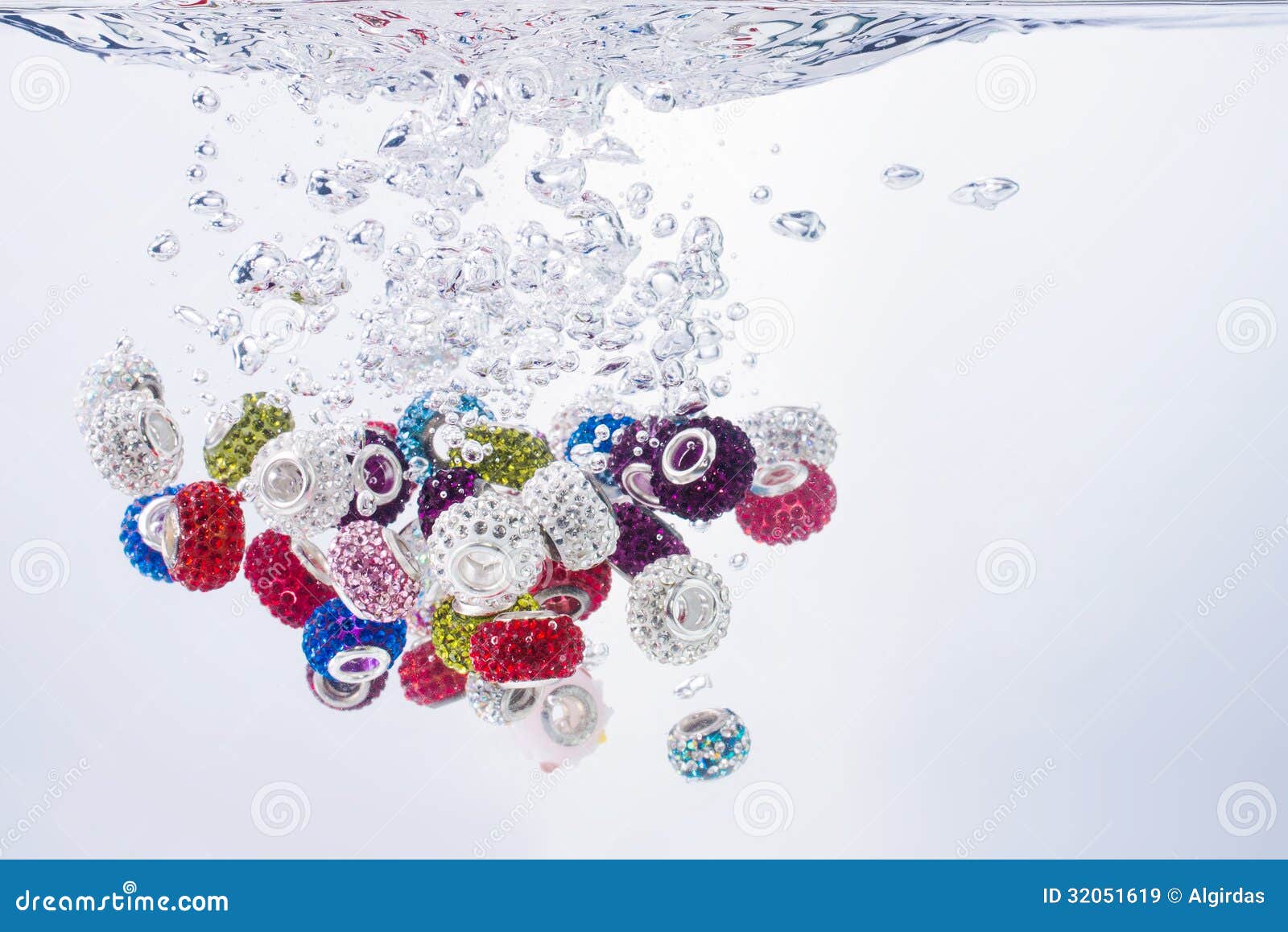Colourful Beads Falling into Water Stock Image - Image of water ...
